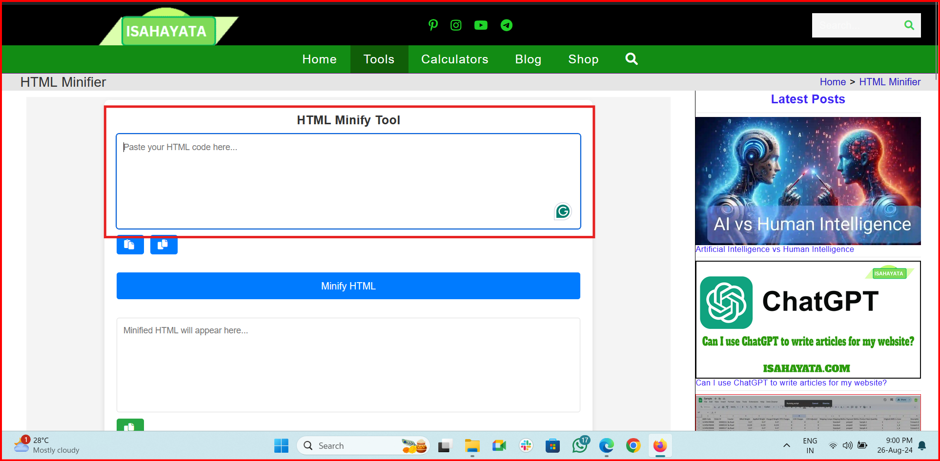 HTML Minifier HTML Minifier